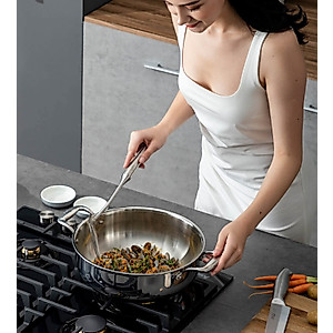 304 Stainless Steel Kitchen Utensils Set - 8 PCS All Metal Cooking Tools with Spatula, Solid Spoon, Slotted Spoon, Ladle, Skimmer Slotted Spoon, Slotted Spatula Tunner, Spaghetti Spoon, Large Spoon