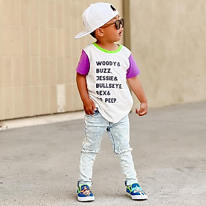 Josmo Kids Toy Story Shoes for Boys - Sheriff Woody Buzz Lightyear Slip-on Sneaker Casual Fashion Lowtop Sneakers Canvas Shoe - Navy Green (Size 8 Toddler)