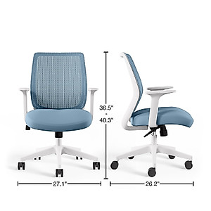 Union & Scale Essentials Ergonomic Fabric Swivel Task Chair, Seafoam (UN60409)
