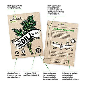 Culinary Herb Seeds for Planting Variety 7 Pack — Includes Basil, Parsley, Thyme, Oregano, Cilantro, Chives, Dill Seeds for Planting — Herb Garden Starter Kit — Herb Garden Seeds, Non GMO