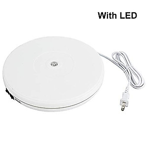 Xeternity-Made Electric Motorized Rotating Turntable Display Stand, 10inch/25cm Diameter, 110pounds Load, 360 Degree Rotating in Either Direction (White)