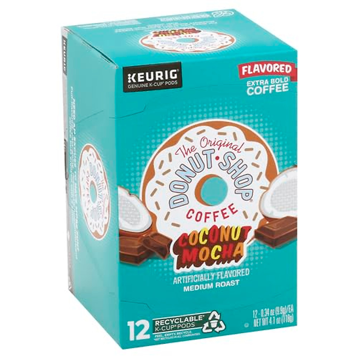 The Original Donut Shop Coffee,medium roast pods Coconut Mocha, 4.1 Ounce, 12 Count