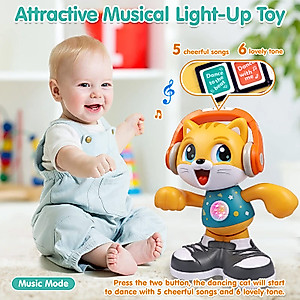 WITALENT Baby Toy 12-18 Months Talking Dancing Cat Toy for 1 Year Old Boys Girls Light Up Music Toddler Toys 1-2 Recording Interactive Early Educational Toys Gifts for 1 2 3 Years Old Boys Girls