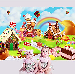 Candyland Backdrop Gingerbread Party Banner Decorations Candy Land Background, Kids Baby Shower Birthday Decorations Photography Photo Booth Props Sweet Party Supplies