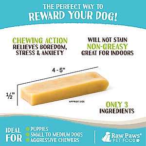 Raw Paws Himalayan Yak Chews for Dogs, Medium Chews (3-Count) - Himalayan Cheese for Medium Dogs - Yak Bones for Dogs - Yak Milk Bones for Dogs - Dog Cheese Chews Himalayan -Yak Chews for Medium Dogs