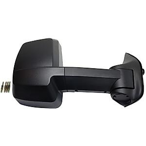 Kool Vue Mirror Set Compatible with 2003-2014 Ford E-150, 2003-2005 E-150 Club Wagon, 1992-2002 E-150 Econoline, Towing, Power, Heated, Textured Black, Manual Folding, Single Arm