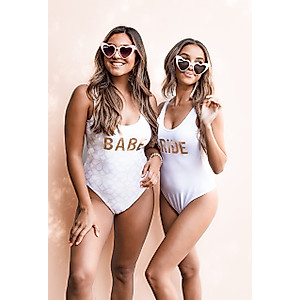 ModParty Bride Sunglasses | White Heart-Shaped Eyewear | Bachelorette Party Accessory | Bride to Be Wedding Honeymoon Gift Idea | Retro Cateye Design