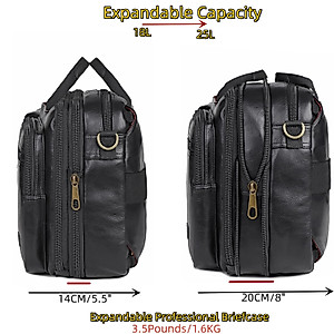 Vegan Leather Laptop Backpack Briefcase Hybrid 15.6 Inch Laptop Travel Backpack Hiking College Backpack for Men BC-04 (Black)