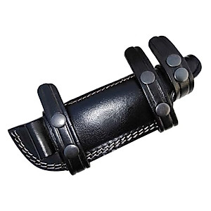Ottoza Handmade Leather Knife Sheath RIGHT HAND Bushcraft Knife Sheath - Hunting Knife Sheath - Survival Knife Sheath - Fixed Blade Knife Sheath Horizontal Carry Black TOP GRAIN LEATHER No:158