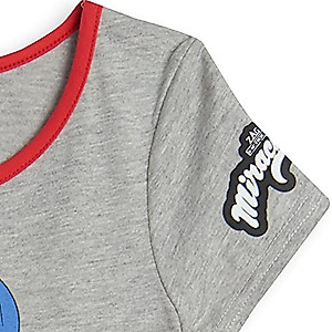 Miraculous Ladybug Big Girls Tulle Dress Red/Gray 10-12