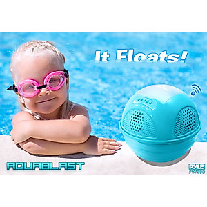 Pyle Portable Waterproof Floating Pool Speaker-Outdoor Wireless Bluetooth Compatible Rechargeable Battery Powered Shower loud Speaker System-USB Charger-iPod Android iPhone-Pyle PWR90DGN (Green)