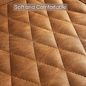 SUPERJARE Adjustable Bar Stools Set of 2, Rustic Swivel Barstools with Back, Modern Counter Height Chairs for Pub Kitchen, Brown