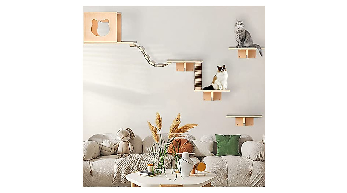 Luxury Cat Wall Shelves Set - Space-Saving & Stylish
