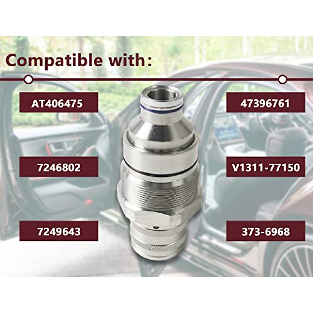 MIKODA 7246802 AT406475 Hydraulic Female Flat Face Quick Coupler Skid Steer Φ48mm Thread, Compatible with Bobcat John Deere Skid Steer Loader 318E 319E 320E 323E 326E 328E 329E 332E