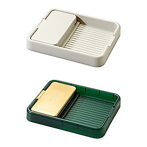 ZWMBYN 2PCS Spoon Rest Pan Pot Lid Holder Rack, Foldable Pot Pan Cover Stand, Countertop Storage Shelf with Drip Tray, Holder Rack for Spatula Soup Spoon