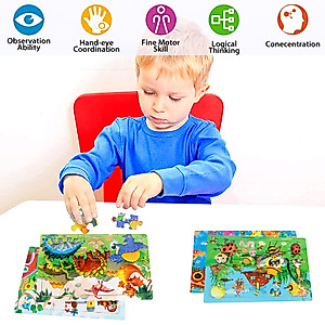 Wooden Jigsaw Puzzles for Kids Ages 3-5 Year Old, 6 Pack 30 Pieces Kids Puzzles Colorful Preschool Educational Learning Toys Present Set for Toddler Children Boys and Girls