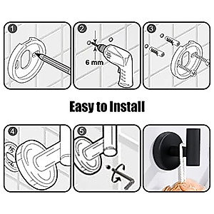 Nidacci Towel Hooks 20 Packs Matte Black, Towel Coat Robe Clothes Cabinet Closet Hook Stainless Steel Heavy Duty Door Hanger Wall Hook for Bathroom Bedroom Kitchen Hotel Pool