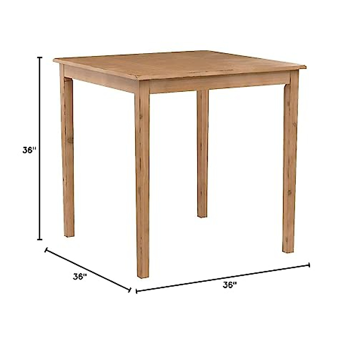 Target Marketing Systems Counter Height Belfast Table with Apron Trimmed Edges and Shaker Shaped Legs, Rustic Oak