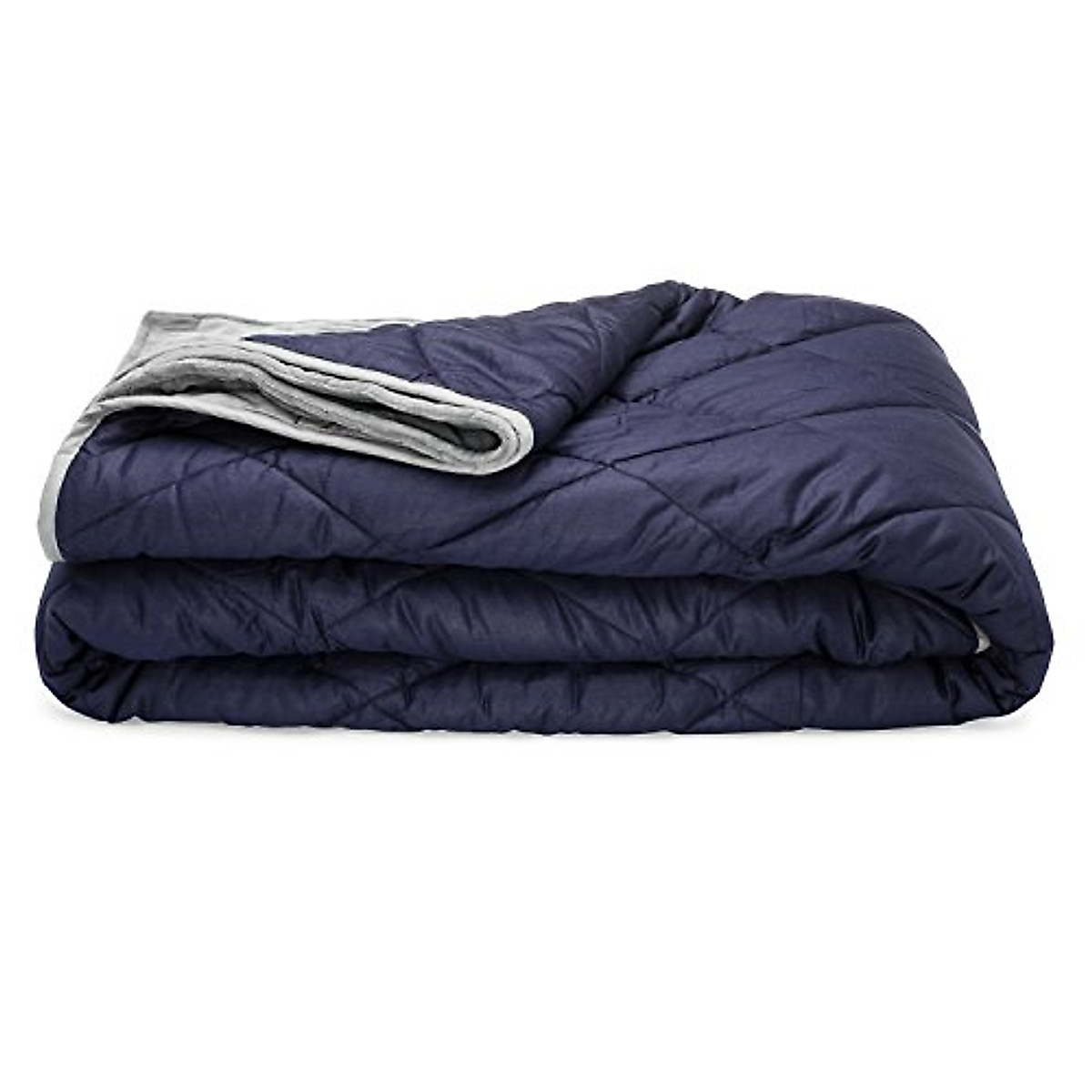 Aura Premium Weighted Blanket, Silky Cotton, Gray/Navy, Queen Size, 20lbs