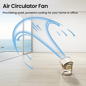 Desk Fan, 10 inch Air Circulator Quiet Operating Fan For Bedroom, 70ft Strong Airflow, Portable Fan Battery Operated Fan with USB, Personal Fan Rechargeable Fan For Office & Living Room & Outdoor