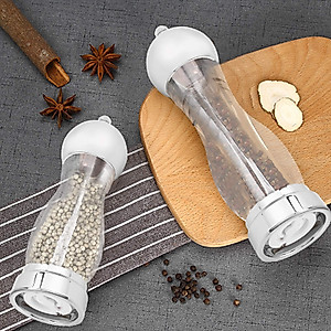Pepper Grinder, Acrylic Pepper Grinder Mill 5 Inch Salt and Pepper Shaker Salt Grinder Pepper Mill Shakers Refillable(L)