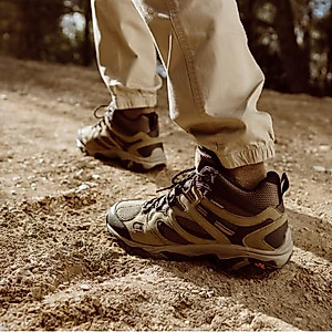 HI-TEC Ravus WP Mid Waterproof Hiking Boots for Men, Lightweight Breathable Outdoor Trekking Shoes - Dark Grey, 11.5 Extra Wide