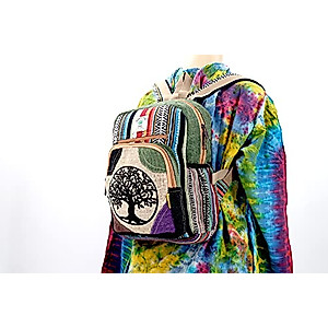 Unique Design100% Himalaya Hemp Backpack Small Backpack Hippie Backpack Festival Backpack Hiking and Tablet Backpack FAIR TRADE Handmade with Love.