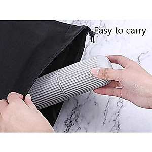 KBS Toothbrush Holder Case Cover 2 Pack Capsule Shape Container Travel Camping Business Trip Bathroom (Pink - Blue) Plastic