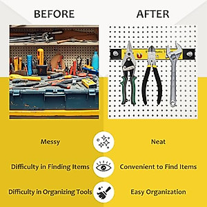 8” Magnetic Tool Holder with Screws, 4 Pack Magnetic Strips Heavy Duty Tool Magnet Bar, Storage Organizer Magnetic Rail Magnetic Tool Bar for Garage Wall Workbench Screwdriver