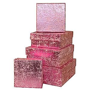 Vivid Wrap Nested Gift Boxes, 5-Piece, Rose Crush