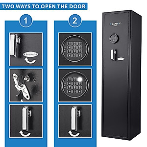 BARSKA AX13100 4.33 Cubic Foot Keypad Rifle Safe, One Size, Black