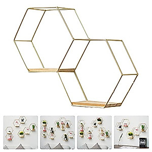 Garneck Hexagonal Floating Shelves Wall Mounted Farmhouse Storage Shelves for Bedroom Living Room Bathroom Kitchen Office Wall Organizer