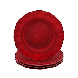 Le Cadeaux Garnet Holiday Collection Melamine Salad Plate, Set of 4
