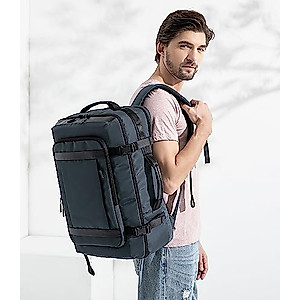 VGOAL Carry on Backpack,Flight Approved 35L Expandable Travel Backpacks Weekender Overnight Luggage Bag Daypack Business Extra Large Backpack Fits up to 17.3" Laptop for Men & Women