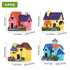 TINKSKY 4pcs Miniature Dollhouse Bonsai Craft Garden Resin Landscape DIY Villa Decor, Birthday Gift for Children