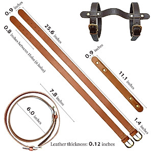 PortableAnd Genuine Leather Carry Strap for Motorcycle & Picnic Bedroll Blankets, Gifts for Motorcycle Motorbike Lovers, Heavy duty Adjustable belt (Dark Brown)