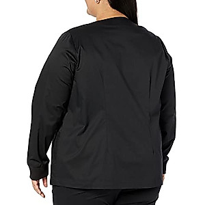 Amazon Essentials Women's Scrub Snap Jacket (Available in Plus Size), Black, Large
