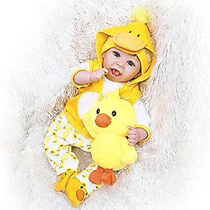 Reborn Baby Dolls Clothes 22 inch Outfit Accessories Yellow Duck 5pcs Set for 20-22 Inch Reborn Doll Newborn Girl&Boy