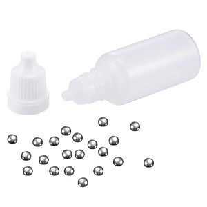 uxcell 300pcs 5.5mm 304 Stainless Steel Balls with 30pcs 15ml PE Bottles for Model Paint