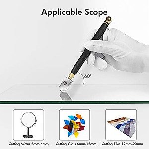 Glass Cutter 2mm-20mm, Glass Cutter Tool with Glass Cutting Oil, Glass Cutting Tool with Aotomatic Oil Feed, Glass Cutter for Mirrors/Tiles/Mosaic