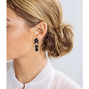 Black Rhinestone Teardrop Dangle Earrings Cute Elegant Crystal Bridal Wedding Earrings for Women Party Prom Dainty Jewelry