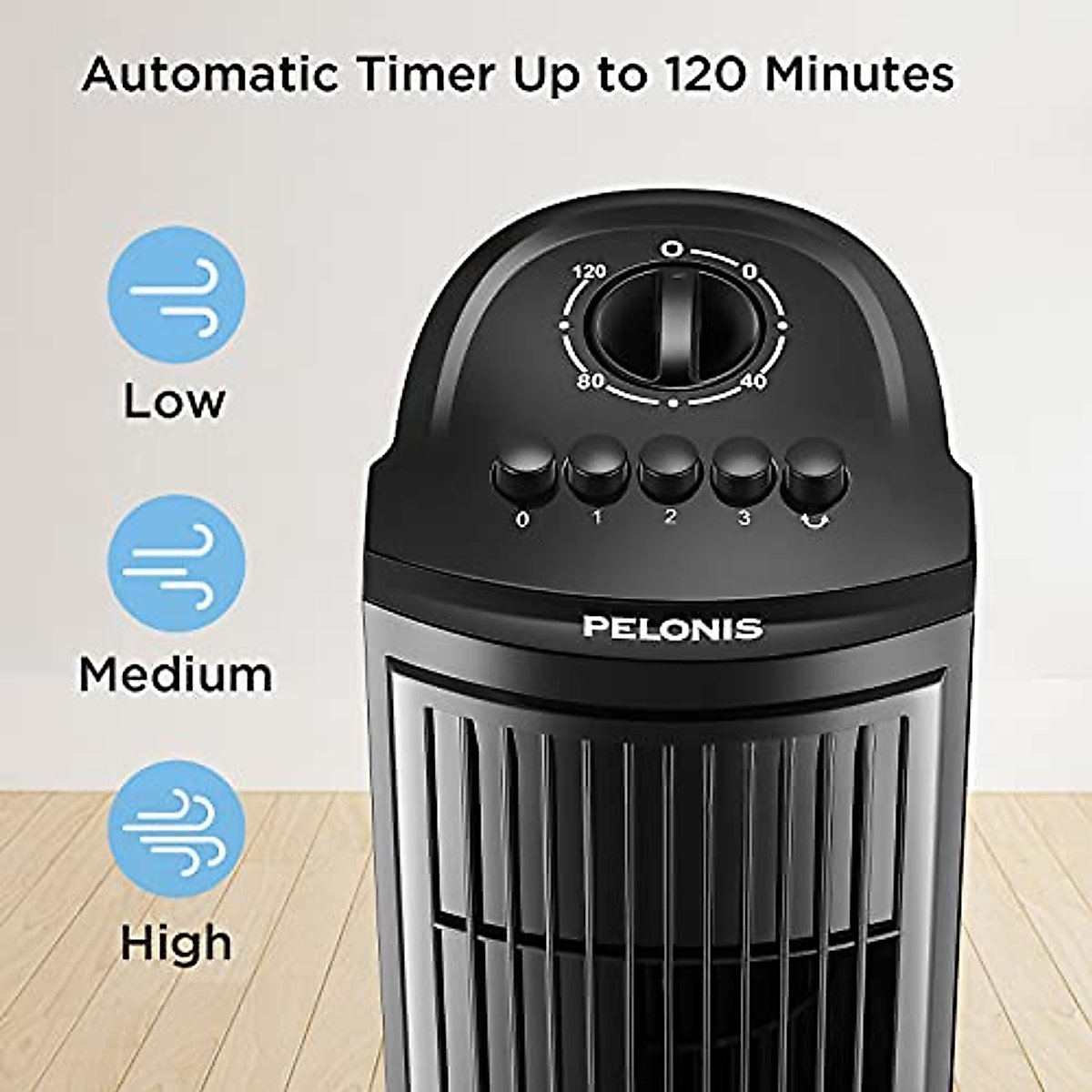 PELONIS 16'' Pedestal Remote Control, Oscillating Stand Up Fan 7-Hour Timer, 3-Speed and Adjustable Height, PFS40A4BBB, Supreme 16"-Black & 30 Inch Oscillating Tower Fan