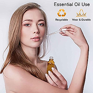 PrettyCare Eye Dropper 4 Pcs, Glass Eye Dropper for 30 ml Essential Oils Bottles Round Tip Measured Medicine Droppers Calibrated 1 ml Capacity