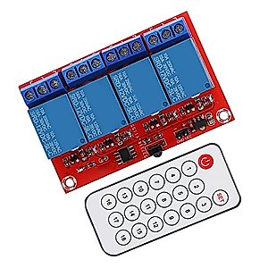 4 Channel Relay Module Receiver Set, Service Life 4 Channel Relay Module Kit Labor Saving PCB ABS with Internal Battery for Circuit (12V)