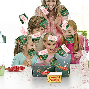 Merry Christmas Surprise Gift Box Explosion for Money - Money Gift Box Explosion with Reindeer Santa Claus- Pop Out Folding Bounce Explosion Gift Box (Green-9pc)