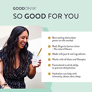 GOODONYA HYDRATE Electrolyte & Mineral Powder, 11.9oz, 42 Servings - Certified Organic, Real Lemon Juice, Himalayan Pink Salt, Stevia, Coconut Water, Paleo, Plant Based, No Sugar Added