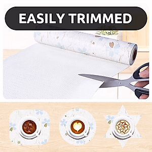 RAY STAR 12X120 Inch Shelf Liner for Kitchen Cabinets, Non-Adhesive Cabinet Liner Washable, PVC Drawer Liner for Dresser Non-Slip Bathroom (Floral)(1 Roll)
