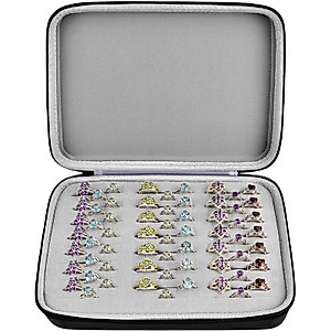GWCASE Ring Organizer Storage Case - Jewelry Ring Display Collector Box with 42 Slots. Rings Tray Holder Showcase Fits for 50+ Rings, Earrings, Brooches and Cufflinks (Box Only)