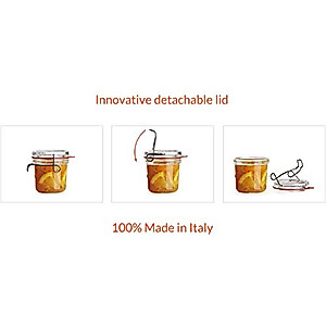 Luigi Bormioli Lock-Eat 3 Piece Jar Set 25.25 oz, 50.75 oz, 34 oz, Set of 3, Clear