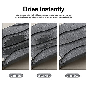 bukfen Instant Dry Sink Organizer, Bathroom Sink Fast Drying Stone,Diatomaceous Earth Sink Caddy for Kitchen Counter and Bathroom Counter, Dark Gray, Oval Groove(11.02x4.33x1.10in)